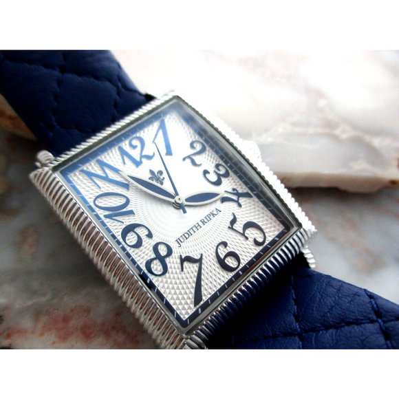 Judith Ripka | Accessories | Judith Ripka Silver Tank Watch Blue ...